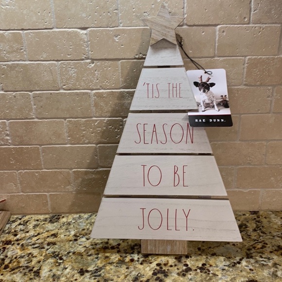 Rae Dunn | Holiday | Sealednwt Rae Dunn Wooden Christmas Tree Sign Tis ...